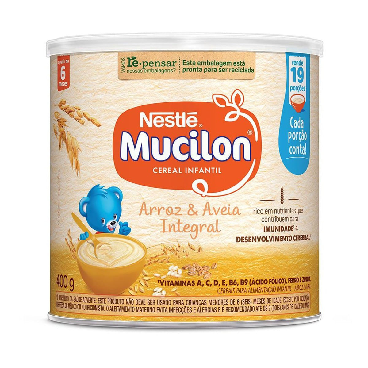 Mucilon Cereal Infantil Arroz E Aveia 400G