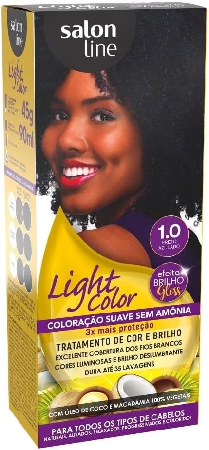 Tintura Capilar Salon Line Light Color 1.0 Preto Azulado