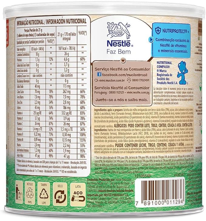 Mucilon Cereal Infantil Milho 400G