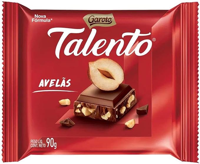Chocolate ao Leite com Avelãs Garoto Talento Pacote 85g