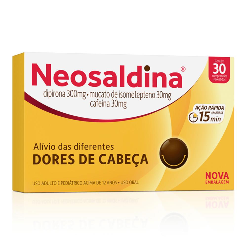 Neosaldina Dipirona 300mg + Mucato de Isometepteno 30mg + Cafeína 30mg ...