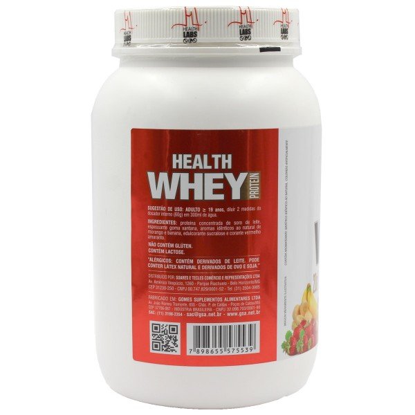 Health Whey Protein Morango e Banana 900G Health Labs
