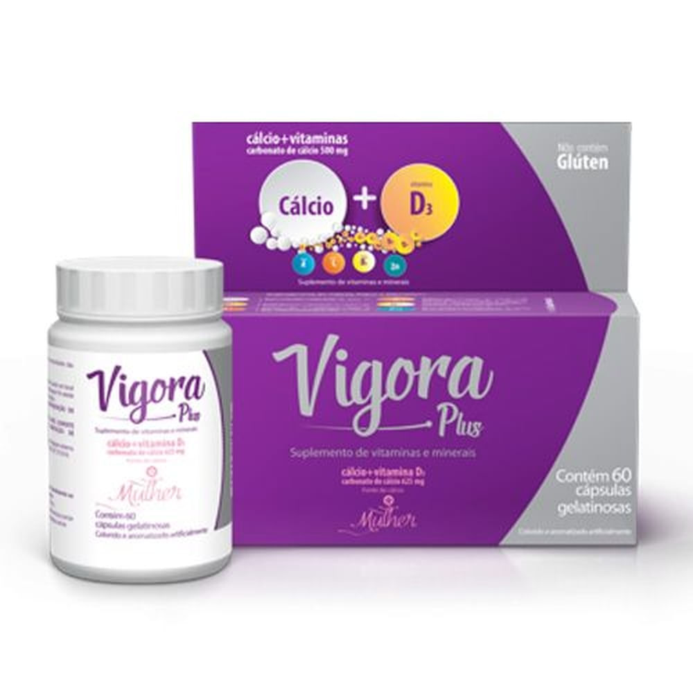 Vigora Plus Mulher Cálcio Calcium +Vit D3 c/ 60 Cápsulas