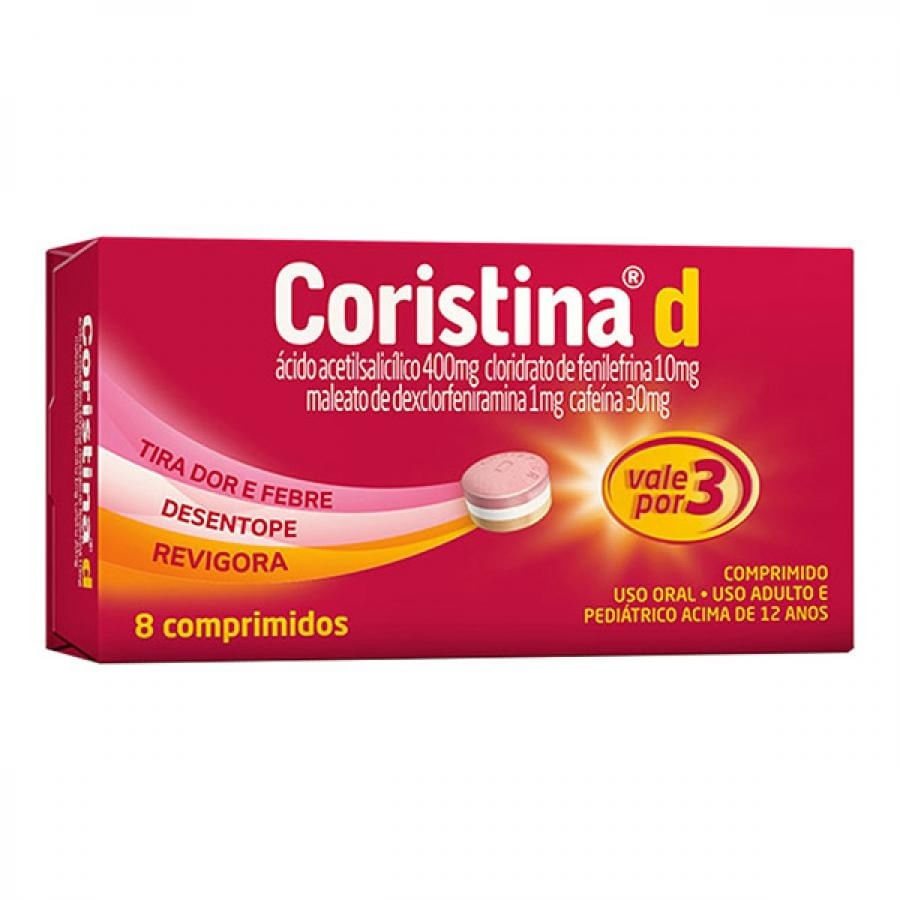 Coristina D Pro Cloridrato Fenillefrina 4mg + Paracetamol 400mg ...
