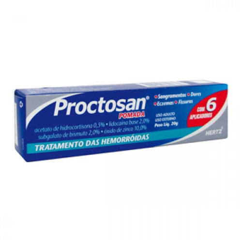 Proctosan 0,5% + 2,0% + 2,0% + 10,0% Pomada 20g + 6 Aplicadores