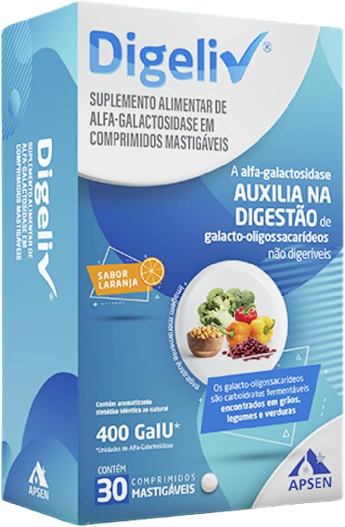 Digeliv 30 comprimidos — Digestão FODMAPs sem gases