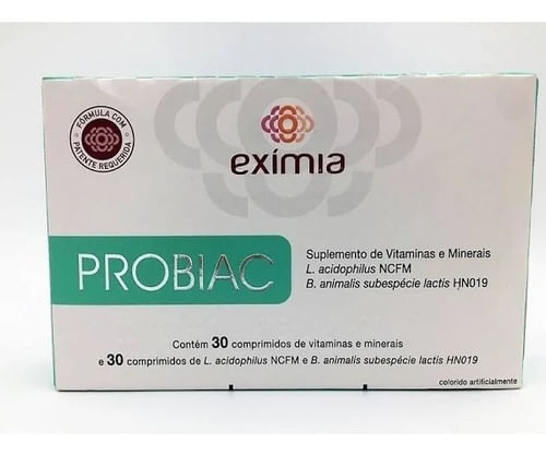 Suplemento Vitamínico Exímia Probiac - 30 Comprimidos Vitaminas e ...