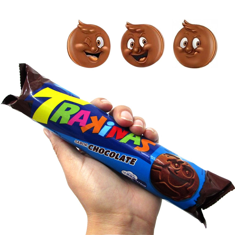 Biscoito Recheio Chocolate Trakinas 126g